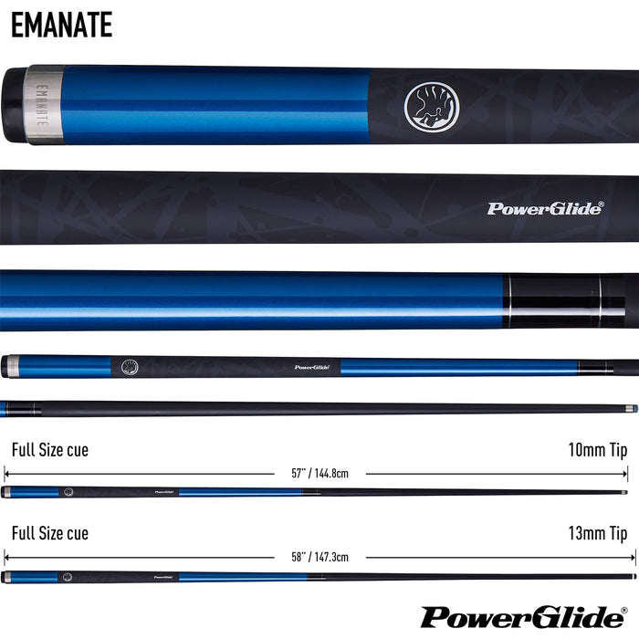 PowerGlide Emanate Carbon Composite Pool Cue 10mm Tip — FITNESS360